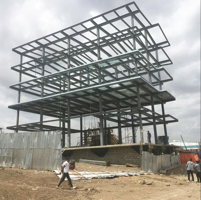 5-Story Steel Structure Prefab Office Building Exported to Ethiopia