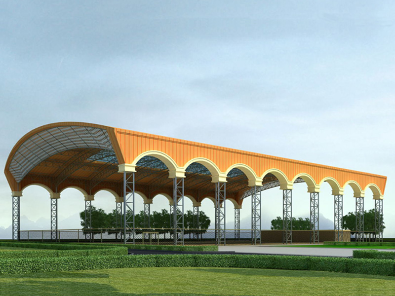 Commercial Steel Buildings - Steel Pipe Truss Structure for Football ...